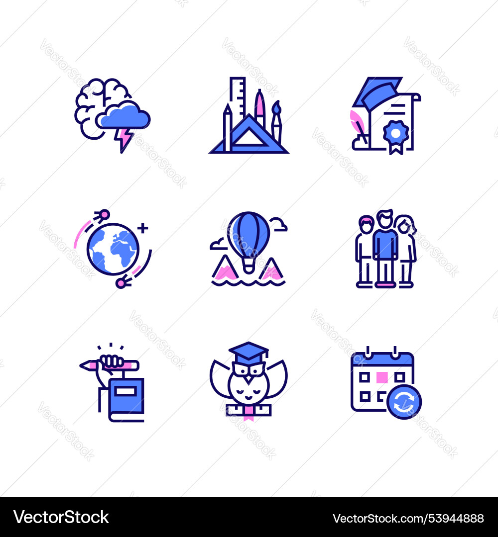 Online education and knowledge - line design style