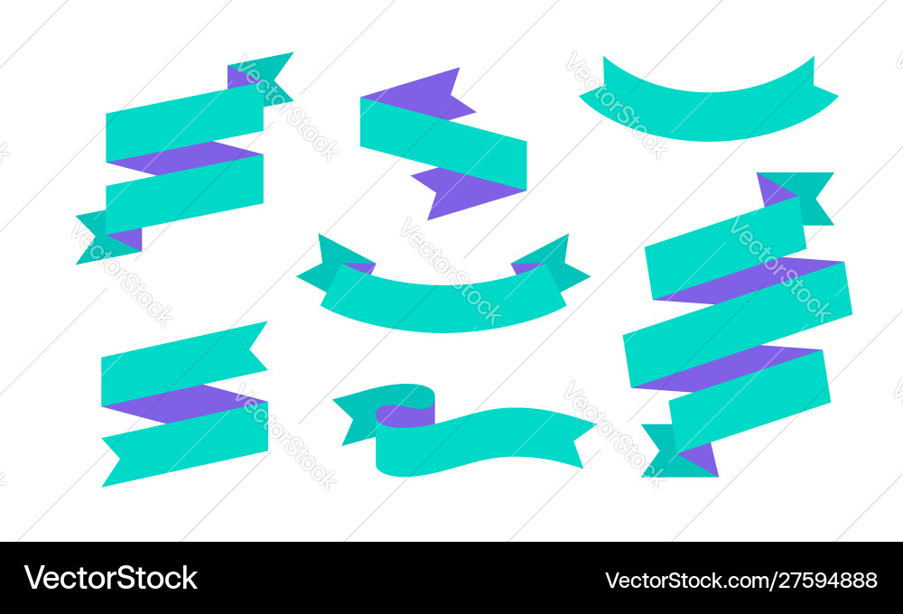 Ribbon banner set color for text Royalty Free Vector Image