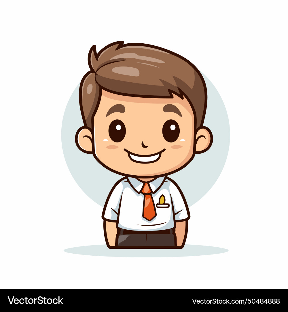Schoolboy - cute school boy character cartoon Vector Image