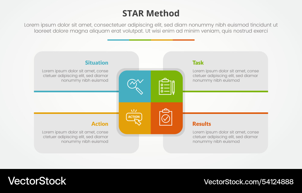 Star method infographic concept for slide Vector Image
