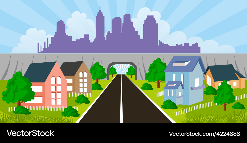 Suburban houses Royalty Free Vector Image - VectorStock