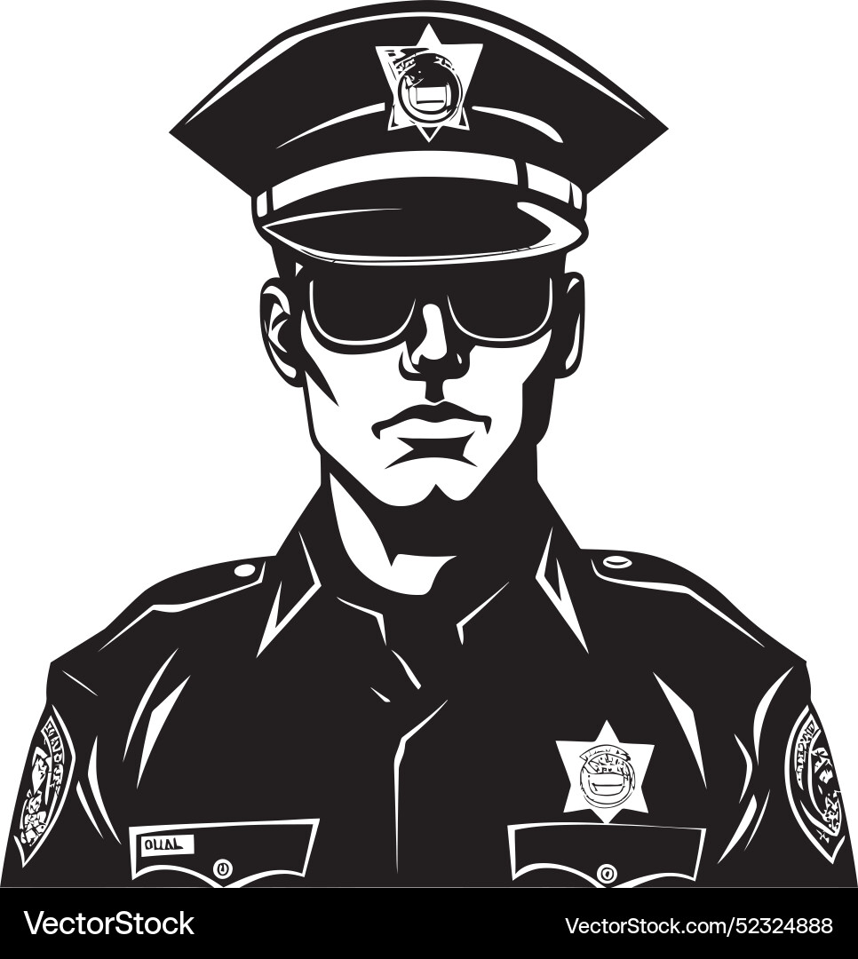 Undercover shadows detailed black cop line watc Vector Image