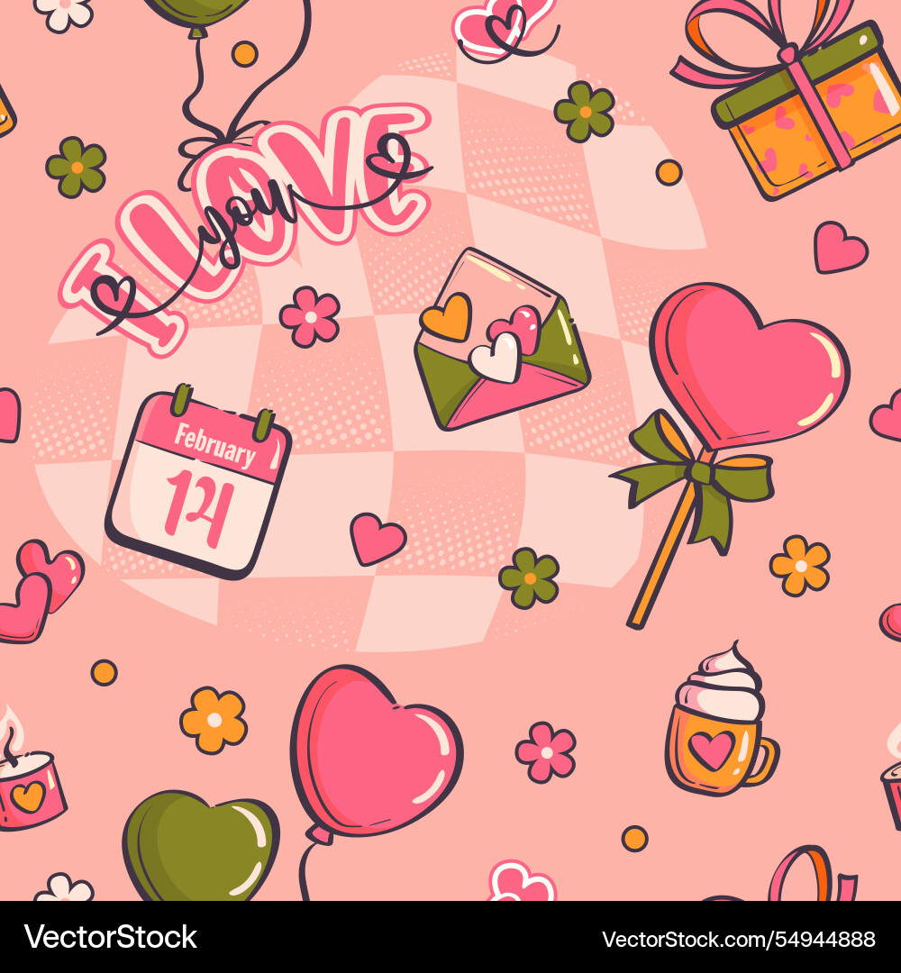 Valentine day gift wrapping paper texture Vector Image
