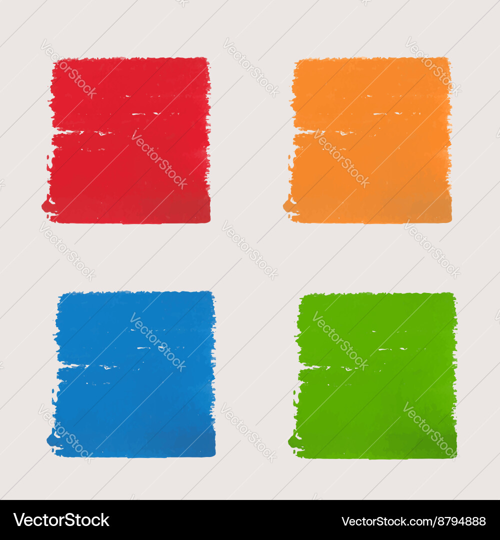 Watercolor Square Splatter Set Royalty Free Vector Image