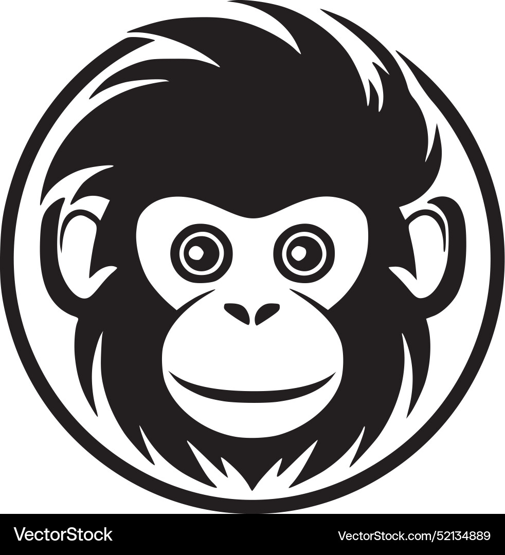 Monkey - minimalist and simple silhouette Vector Image