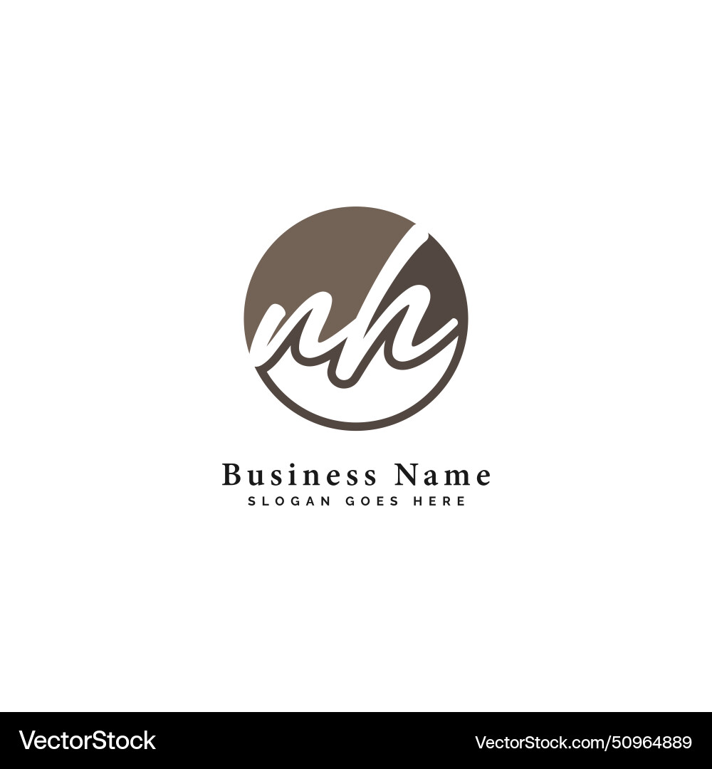 N h nh initial letter alphabet signature icon Vector Image