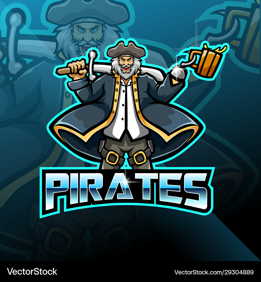 Pirates mascot gaming logo design – Royalty-Free Vector | VectorStock