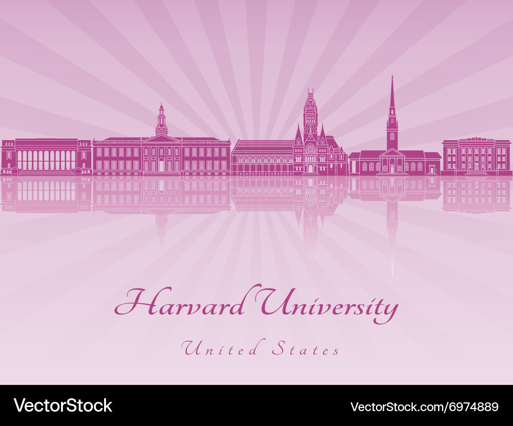 Purple Harvard University Skyline Royalty Free Vector Image