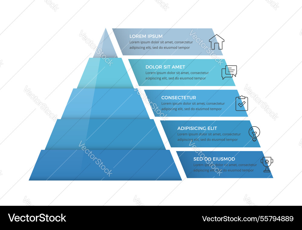 Pyramid diagram Royalty Free Vector Image - VectorStock