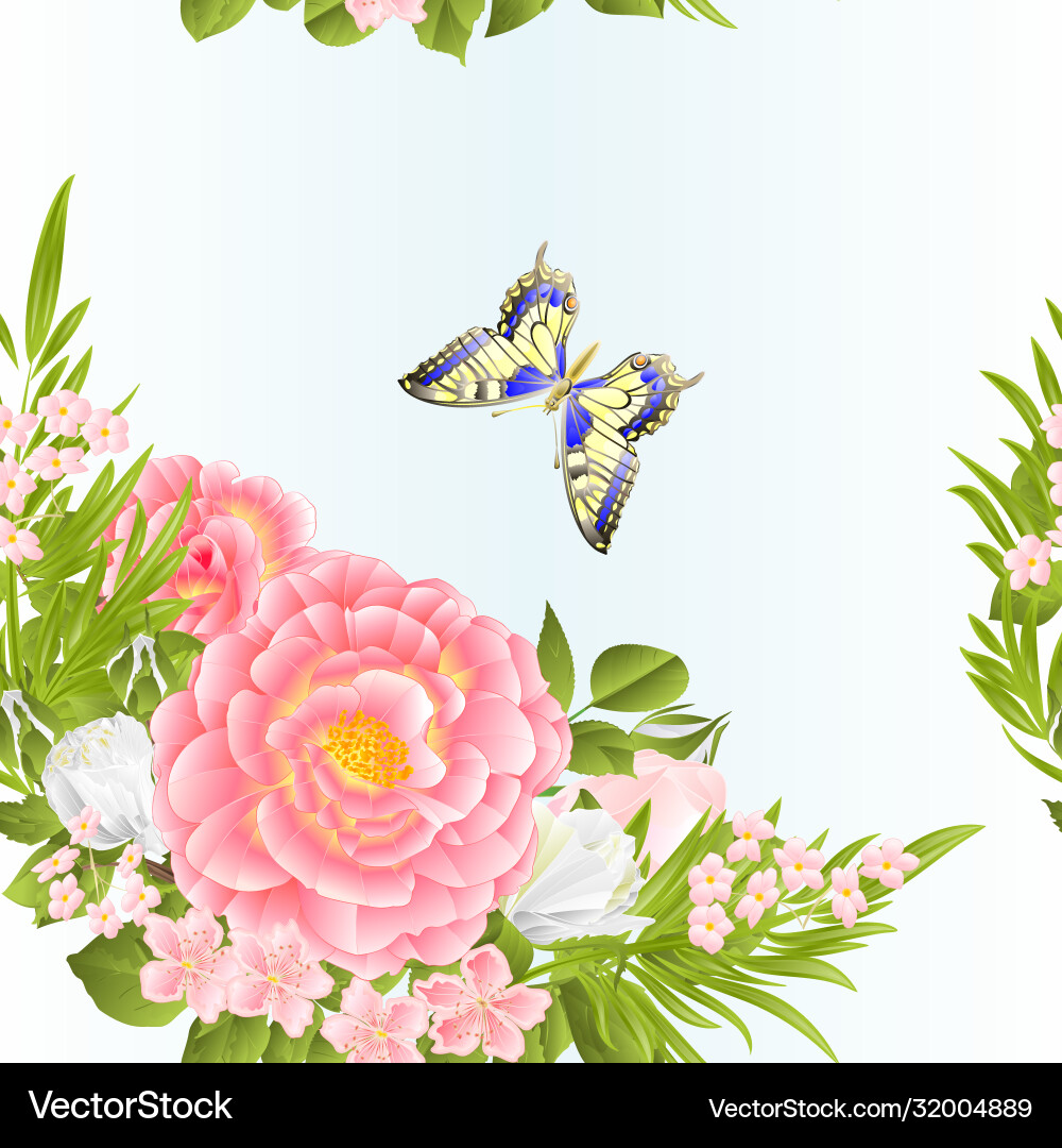 Seamless texture floral crescent with pink Vector Image