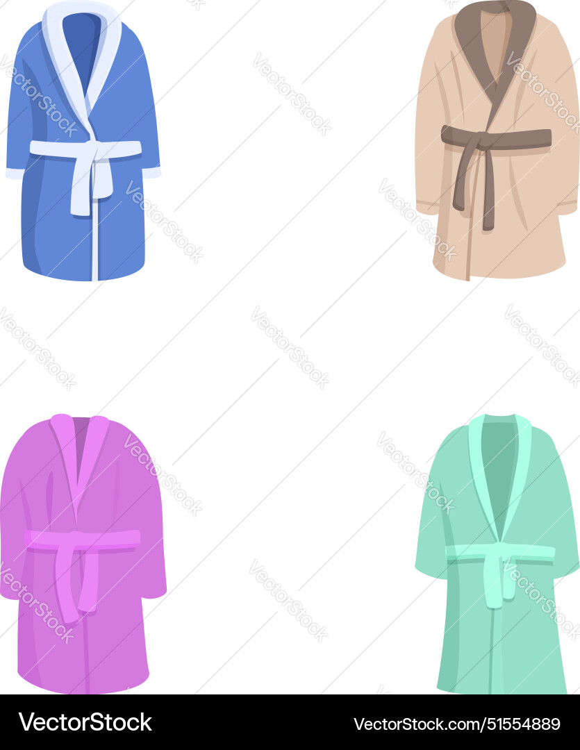 Set of colorful bathrobes Royalty Free Vector Image