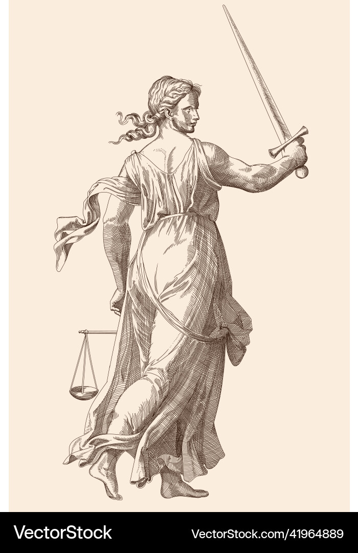 Themis goddess of justice Royalty Free Vector Image