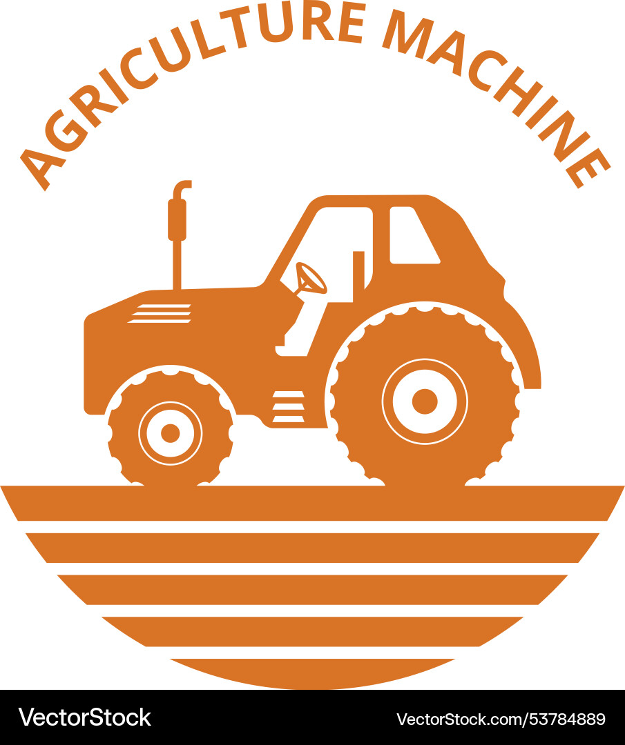 Tractor farm agriculture machine land cultivation Vector Image