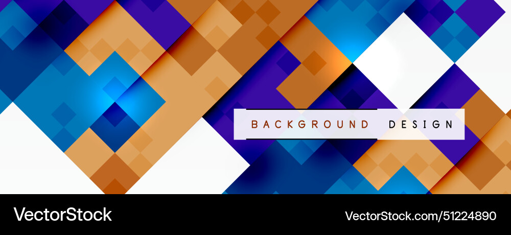 Blue and orange background with squares perfect Vector Image