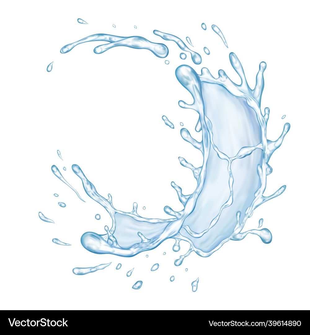 Blue transparent water splash isolated Royalty Free Vector