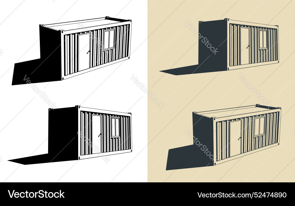 Container house Royalty Free Vector Image - VectorStock