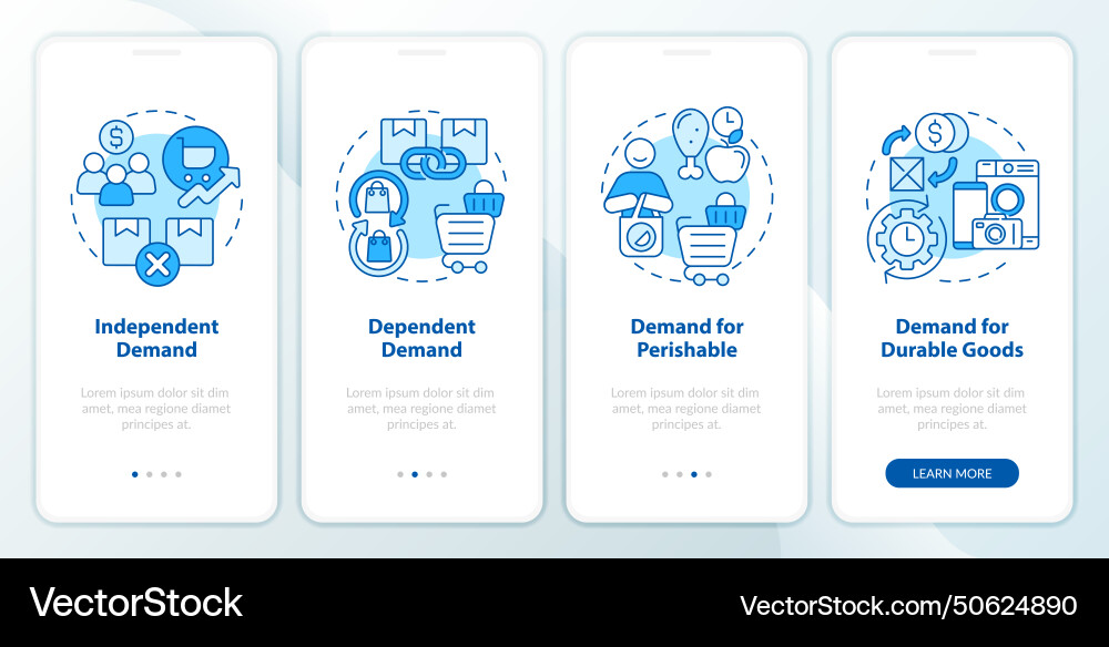 Demands analytics blue onboarding mobile app Vector Image