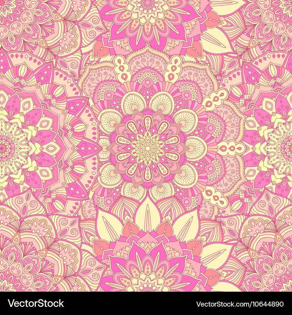 Flower pattern intricate pink Royalty Free Vector Image