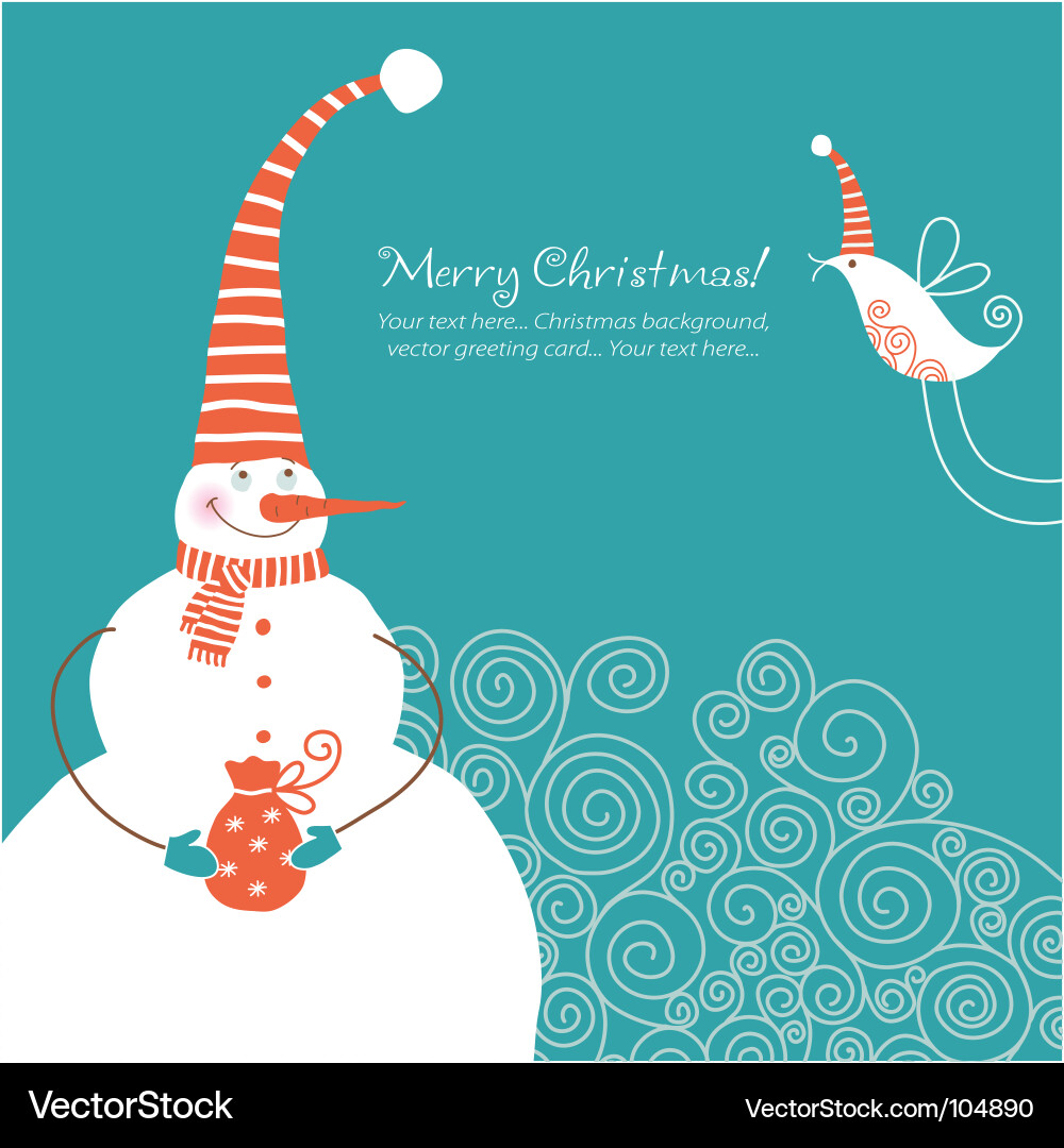 Funny snowman Royalty Free Vector Image - VectorStock