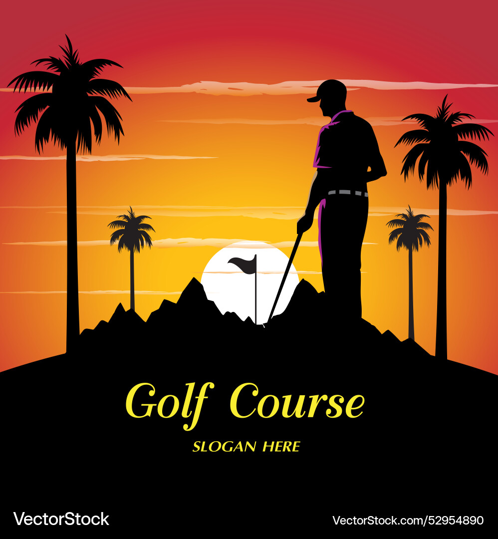 Golf course scenery Royalty Free Vector Image - VectorStock