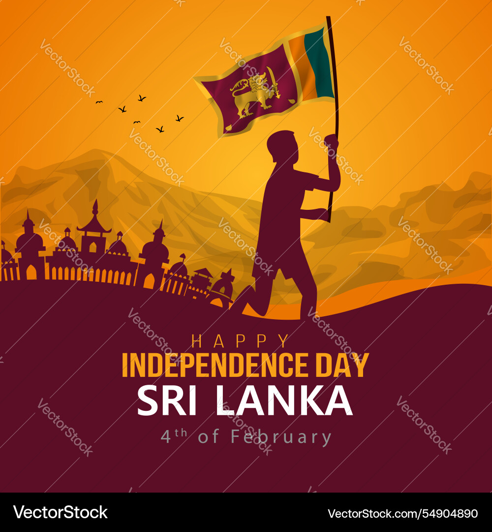 Happy independence day sri lanka abstract design Vector Image