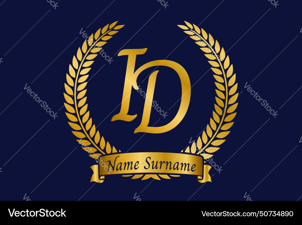 Initial letter i and d id monogram logo design Vector Image