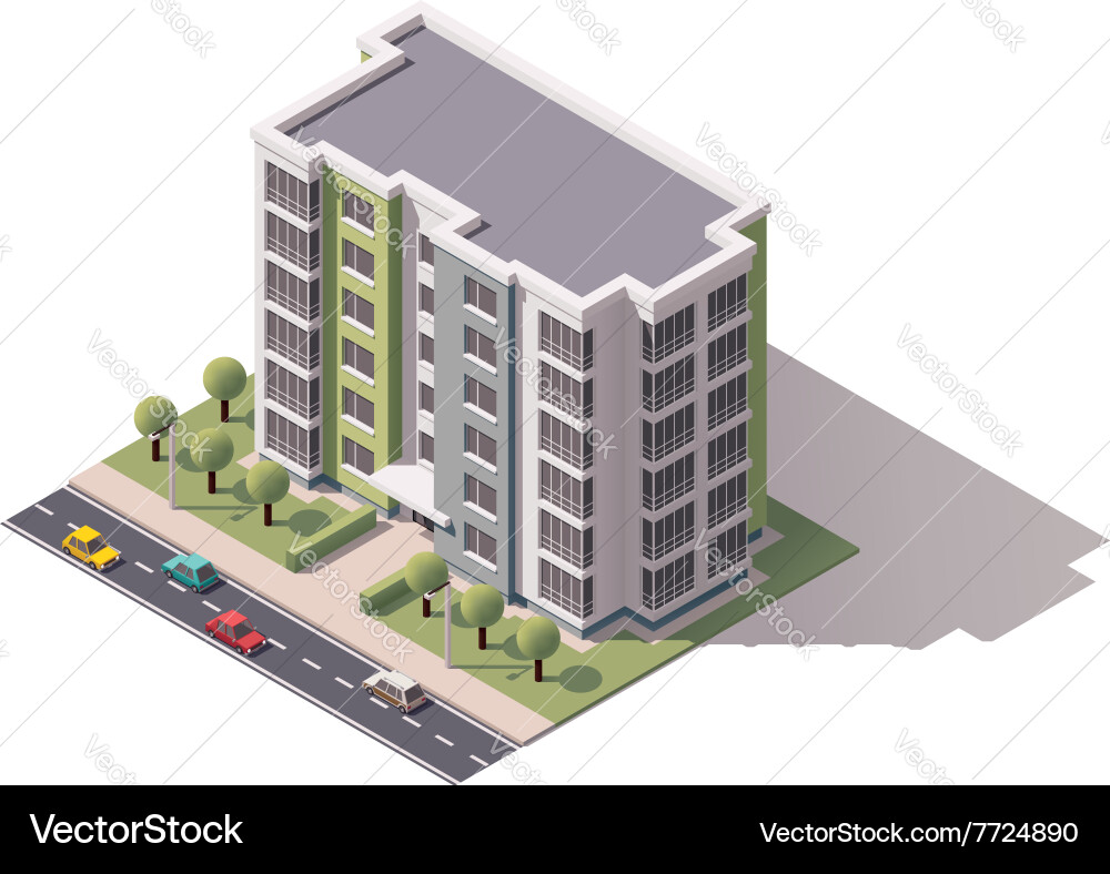 Isometric building Royalty Free Vector Image - VectorStock