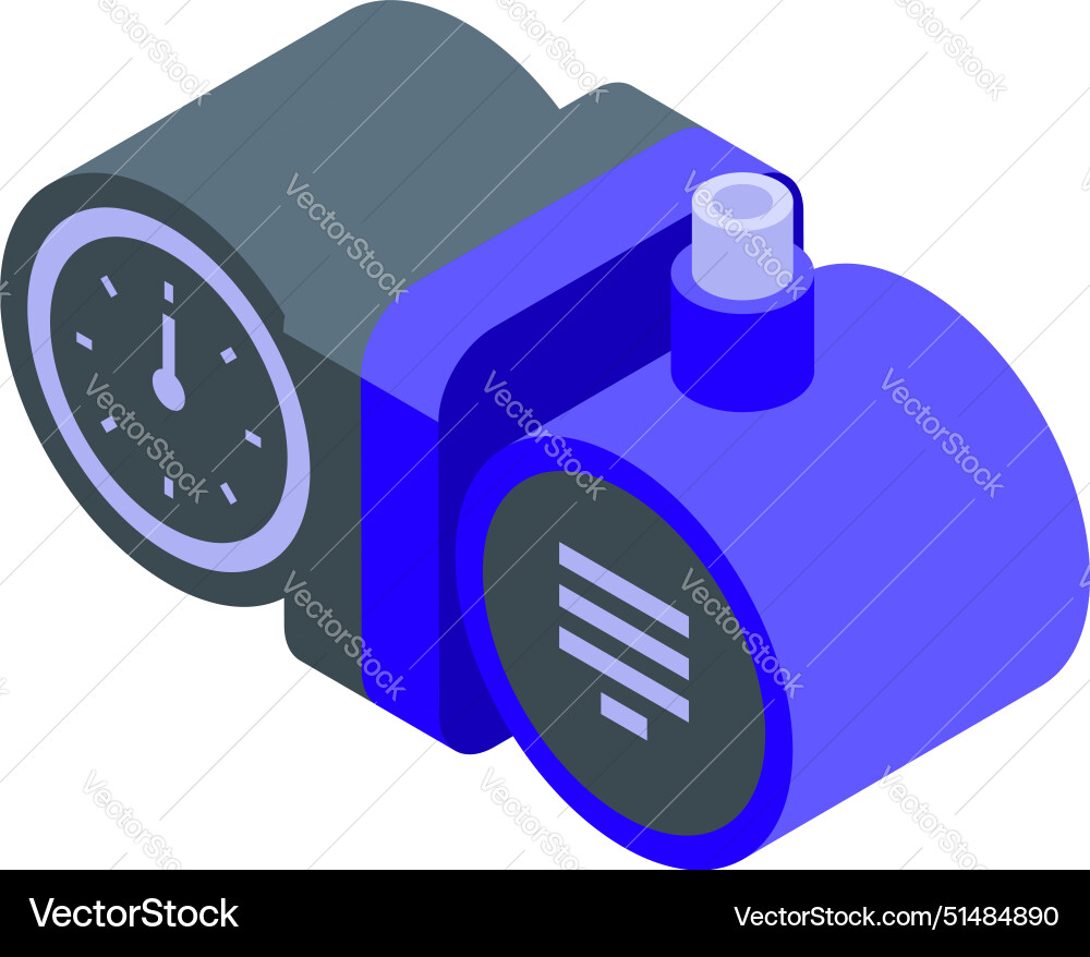 Isometric electric motor icon Royalty Free Vector Image