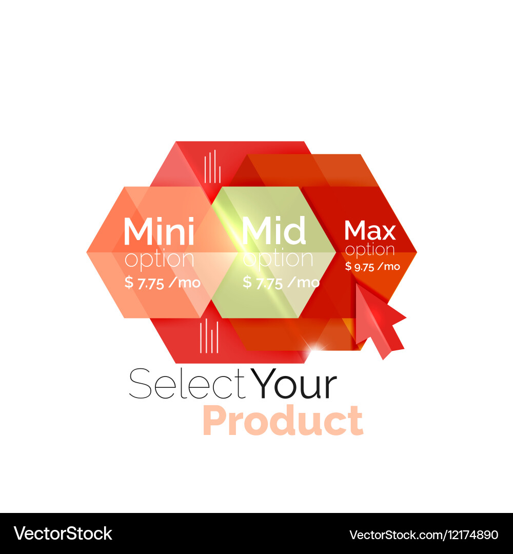 Option select template Royalty Free Vector Image