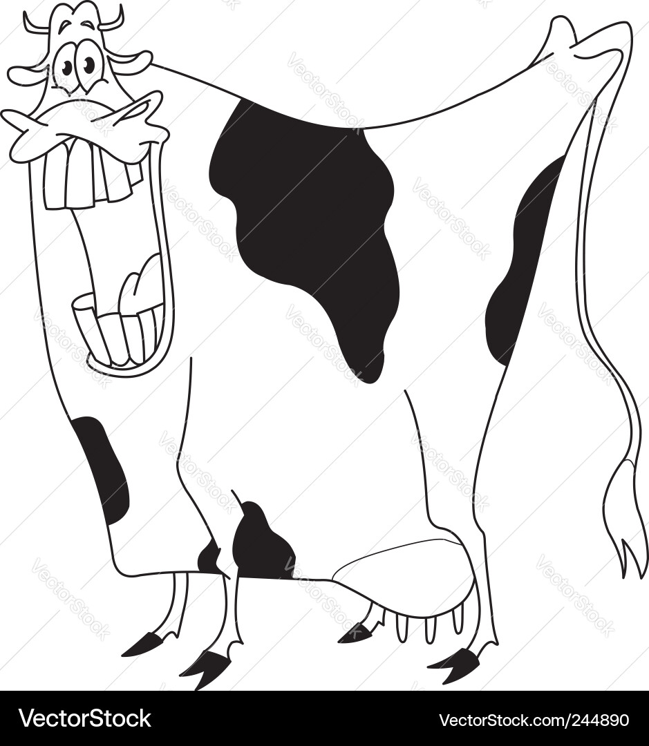 Outlined cow Royalty Free Vector Image - VectorStock