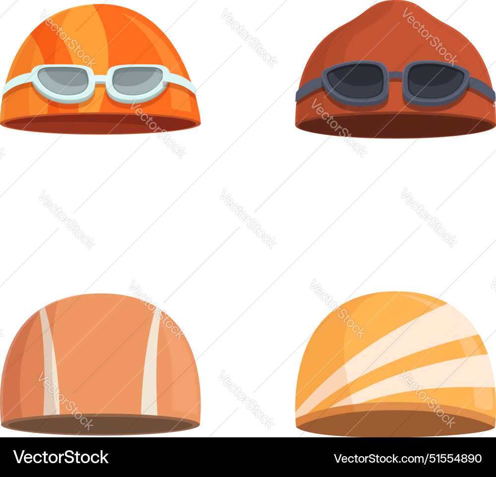 Set of cartoon construction helmets Royalty Free Vector