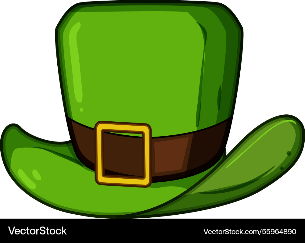 Shamrock leprechaun green hat cartoon Royalty Free Vector