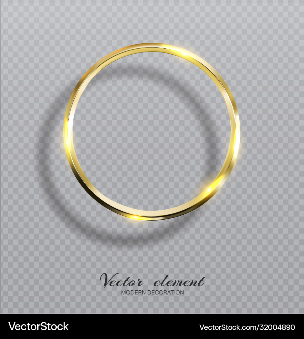 Shining golden ring abstract gold glowing round Vector Image