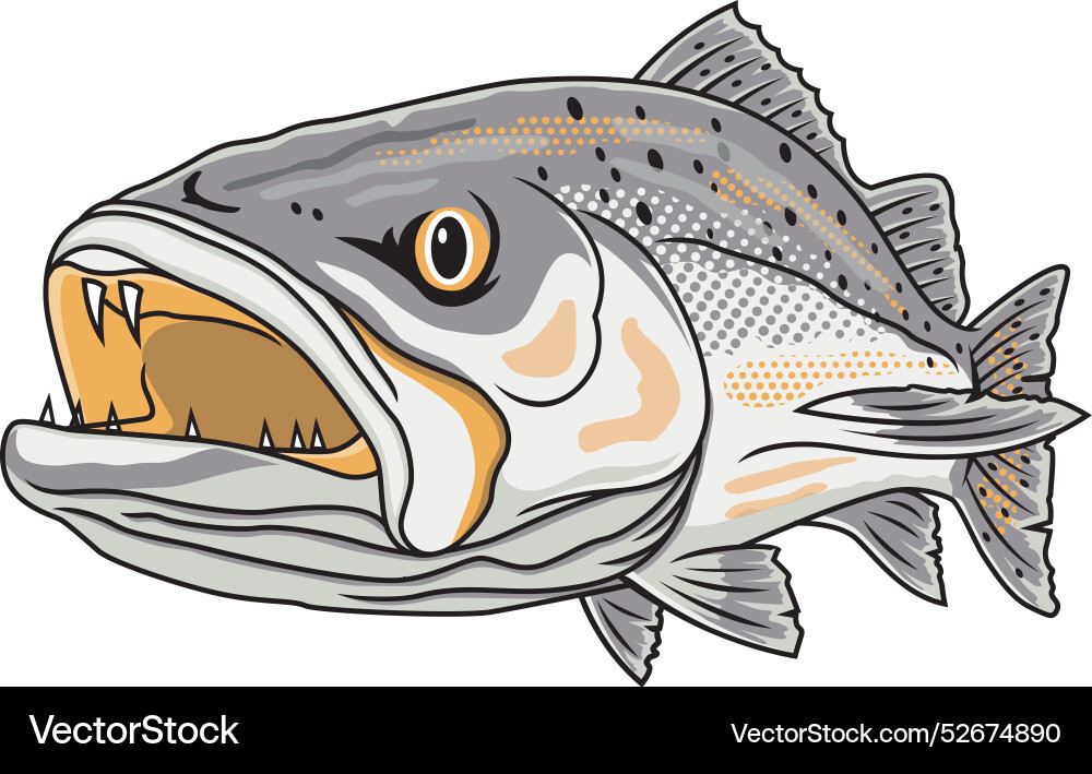 Speckled trout fishing logo im Royalty Free Vector Image