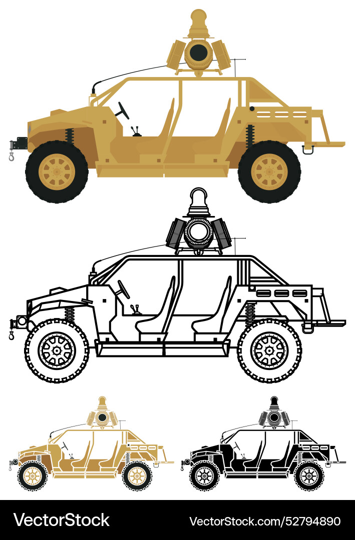 Tactical military vehicle ltv Royalty Free Vector Image