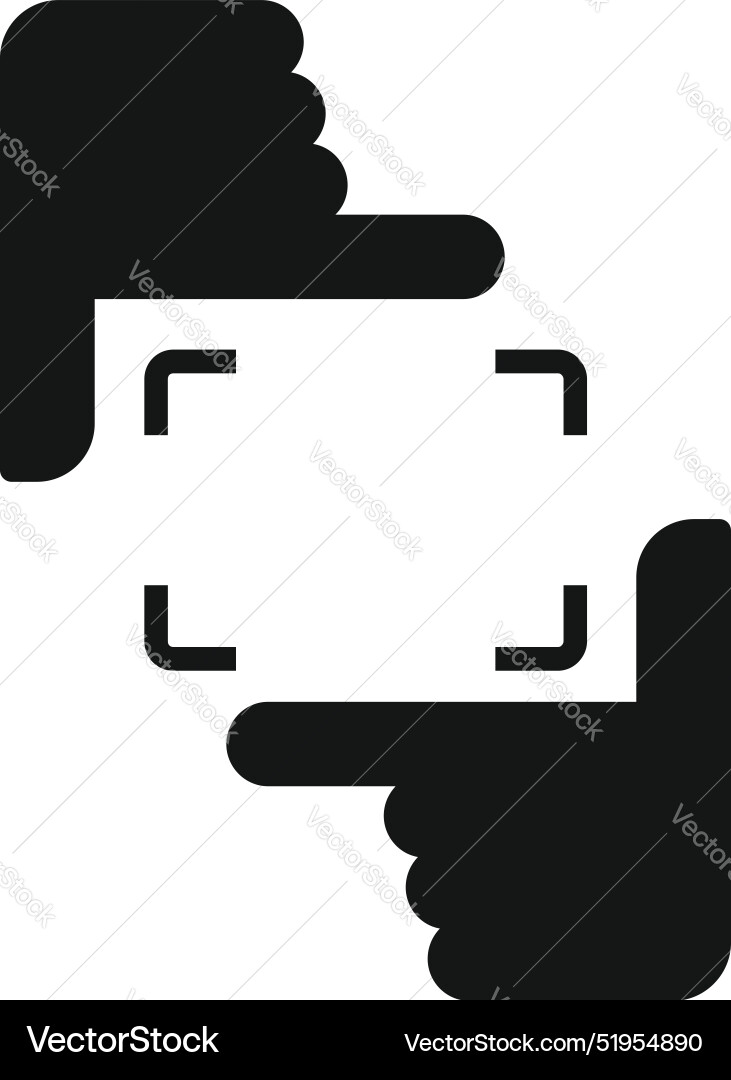 Two hands making a frame gesture are framing a Vector Image