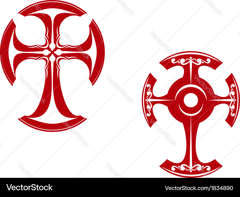 Two stylized crosses Royalty Free Vector Image
