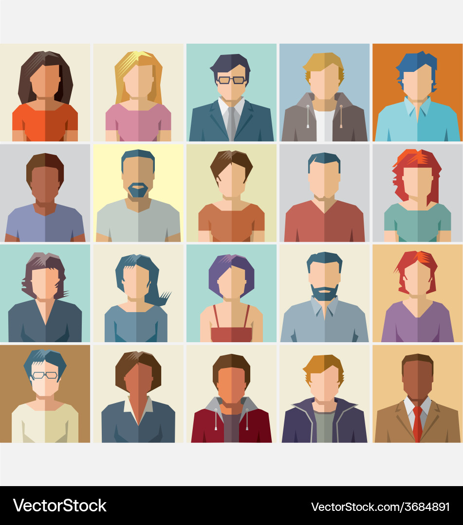 Avatar Profil Icon Set - Personen Icons Lizenzfreier Vektor