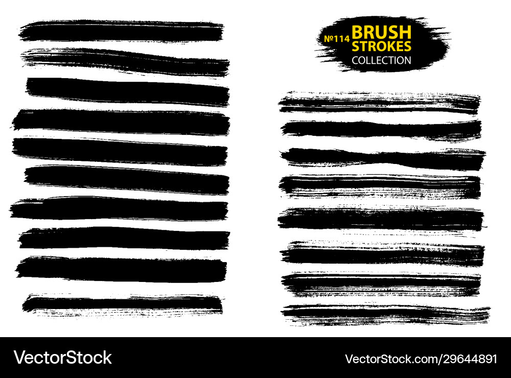 Black paint ink brush stroke line Royalty Free Vector Image