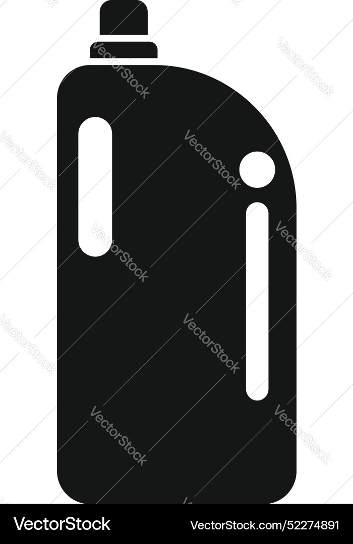 Black plastic detergent bottle icon representing Vector Image