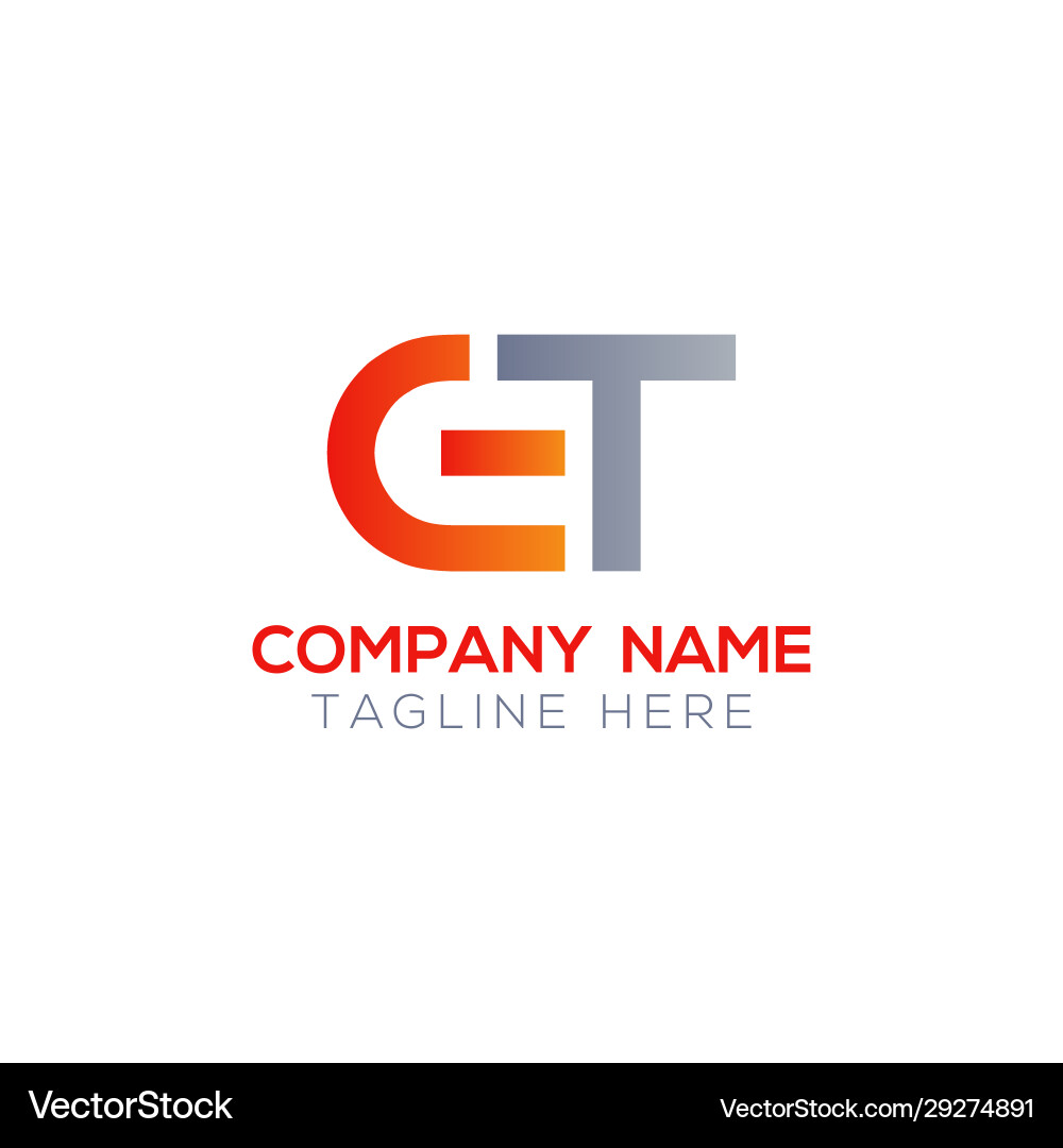 Initial et letter logo with creative modern Vector Image