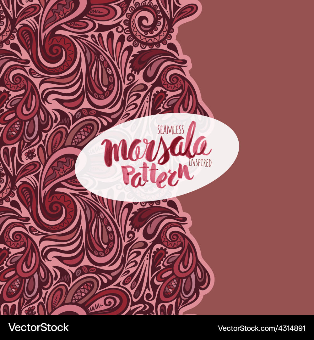 Marsala inspired trendy patternfashionable Vector Image