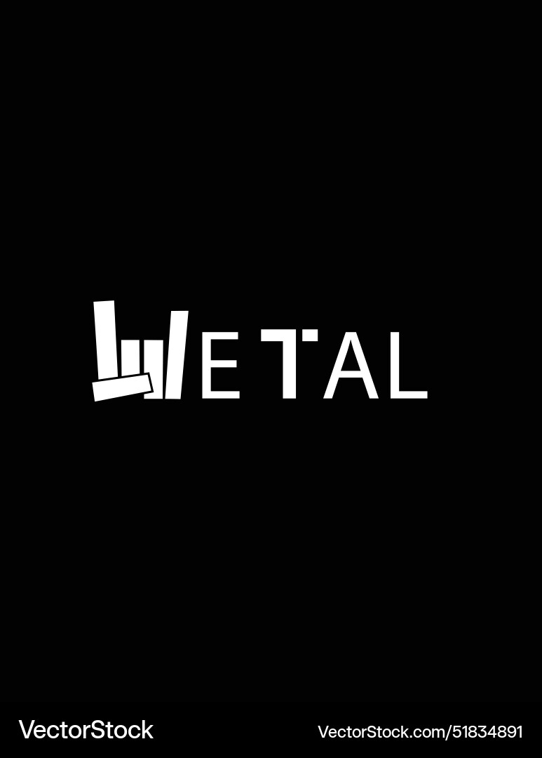 Metal text logo Royalty Free Vector Image - VectorStock