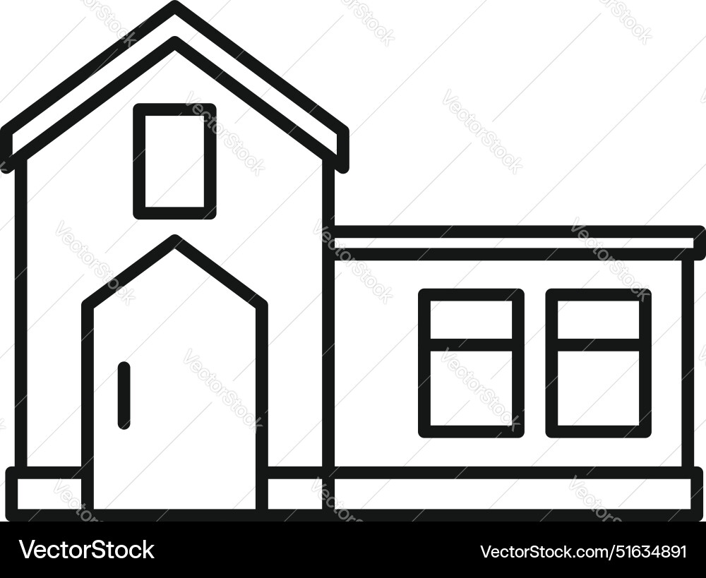Modern suburban house facade lineart drawing Vector Image
