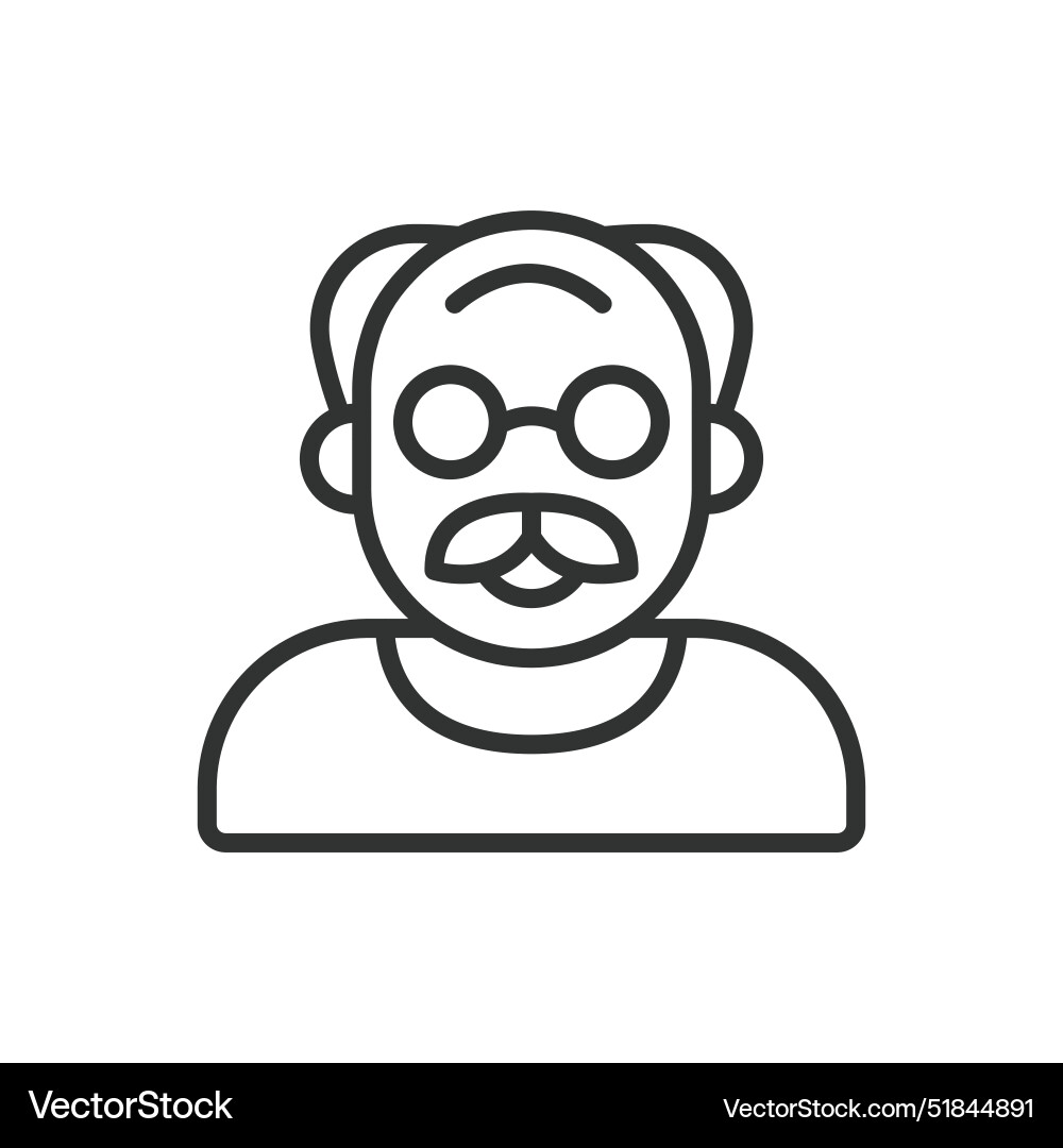 Old man in line design elderly senior Royalty Free Vector