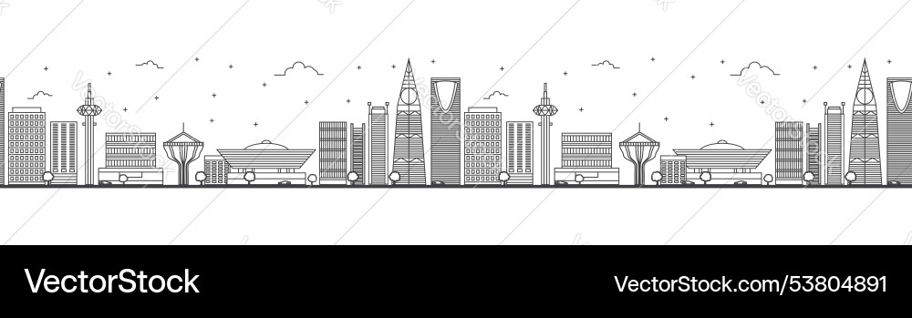 Seamless pattern with outline riyadh saudi arabia Vector Image