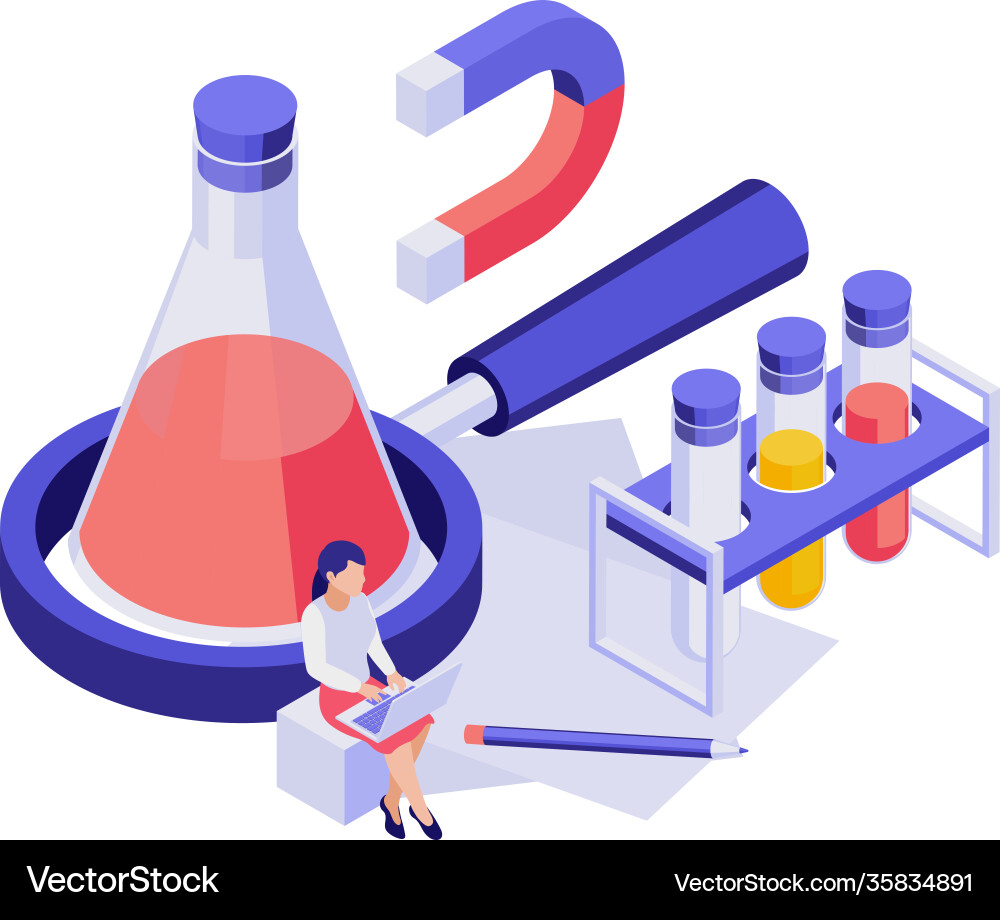 STEM Education Isometric Concept Royalty Free Vector Image