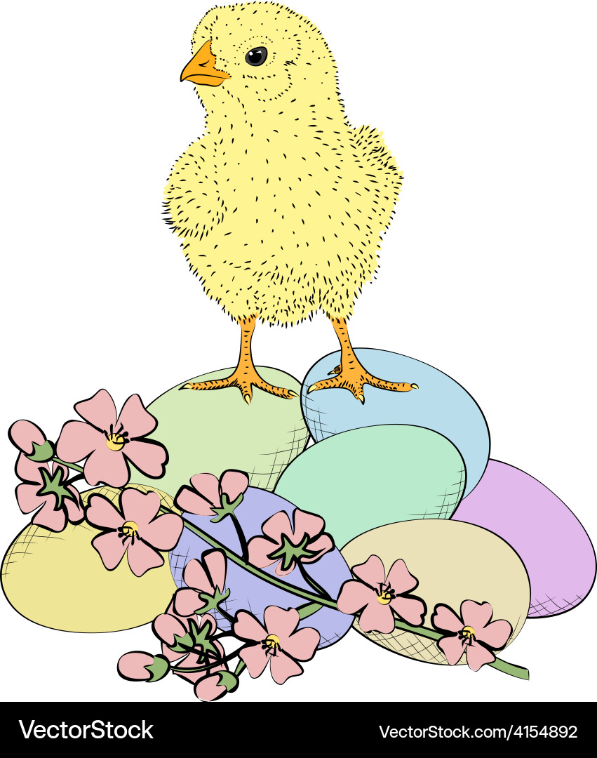 Chicken and flowers Royalty Free Vector Image - VectorStock