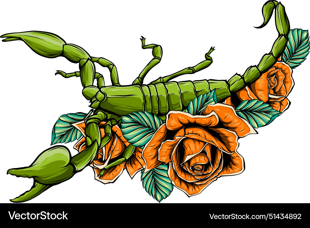 Draw colored animal scorpion Royalty Free Vector Image