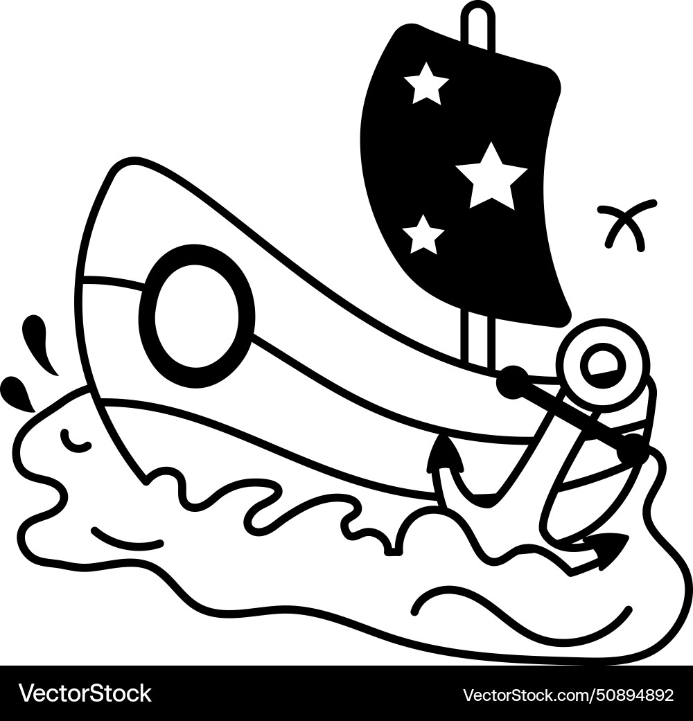 Floating boat Royalty Free Vector Image - VectorStock